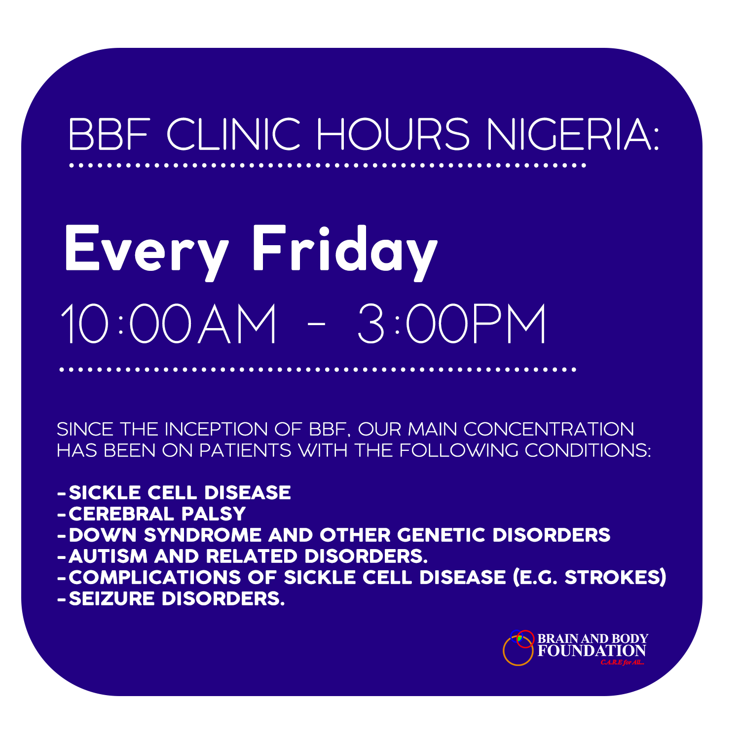 Brain And Body Foundation | C.A.R.E for All